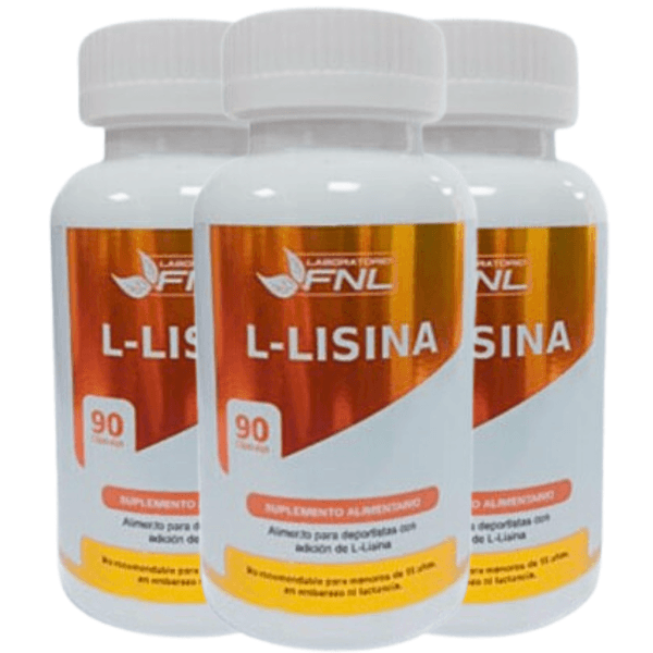 Pack 3 L-lisina 270 Caps 500 Mg Recuperación Muscular Herpes - Mitahara